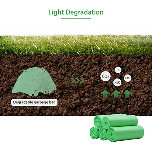 Biodegradable Trash Bags, Small Compostable Garbage Can Liners, Compatible with 8-10L Kitchen Cabinet Door Hanging Waste Bin 2.6 Gallon Green (80 PCS)