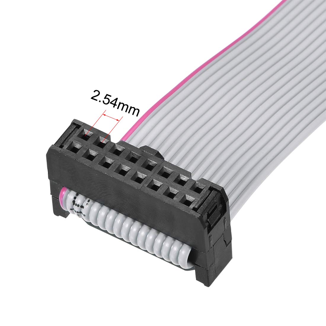 uxcell IDC Wire Flat Ribbon Cable FC/FC Connector A-Type 16 Pins 2.54mm Pitch 1m Length Gray