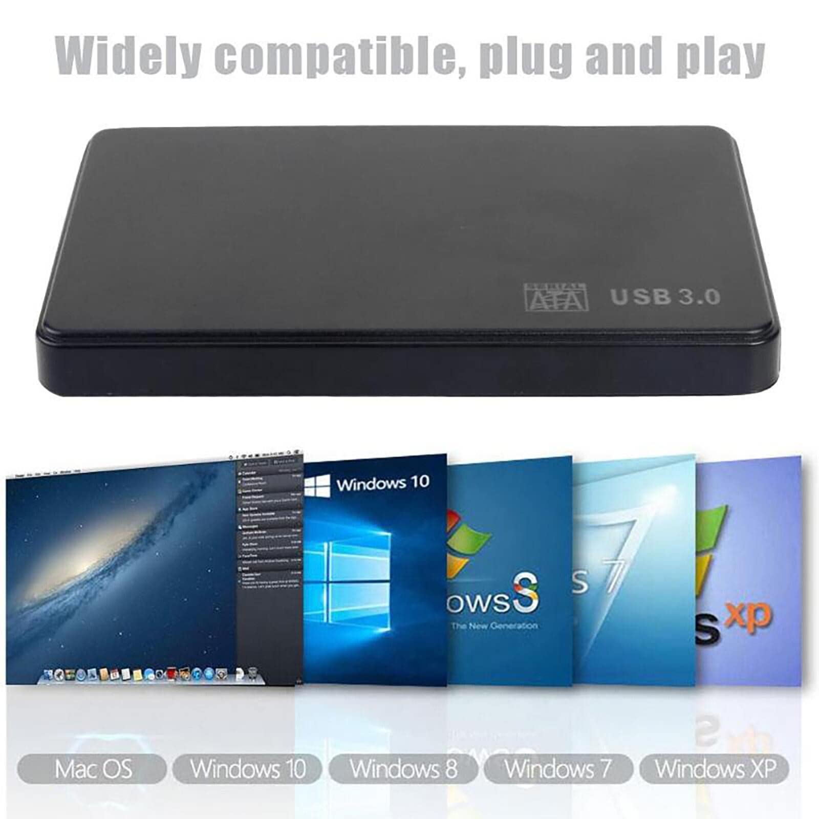 and Tool- State Drives Hard Systems for 2.5-inch Enclosure Drives Solid External Drive and USB Suitable Compatible for Windows 2.5-inch Mac- Hard 3.0 USB HUB Expansion Dock (Black, One Size)