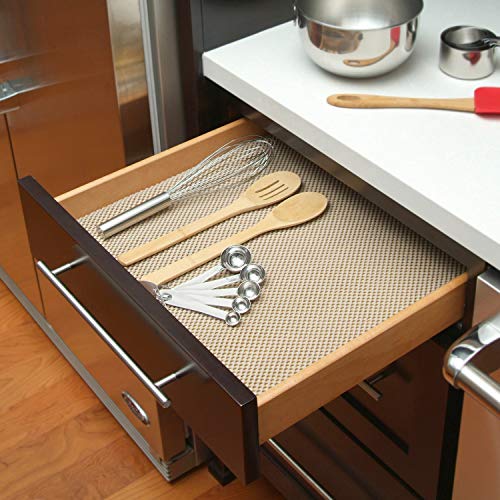 Con-Tact Brand Grip Premium Shelf Liner, Thick and Non-Adhesive Drawer Liner, Multi-Purpose and Easy to Use, 20" x 4', Taupe, Pack of 6
