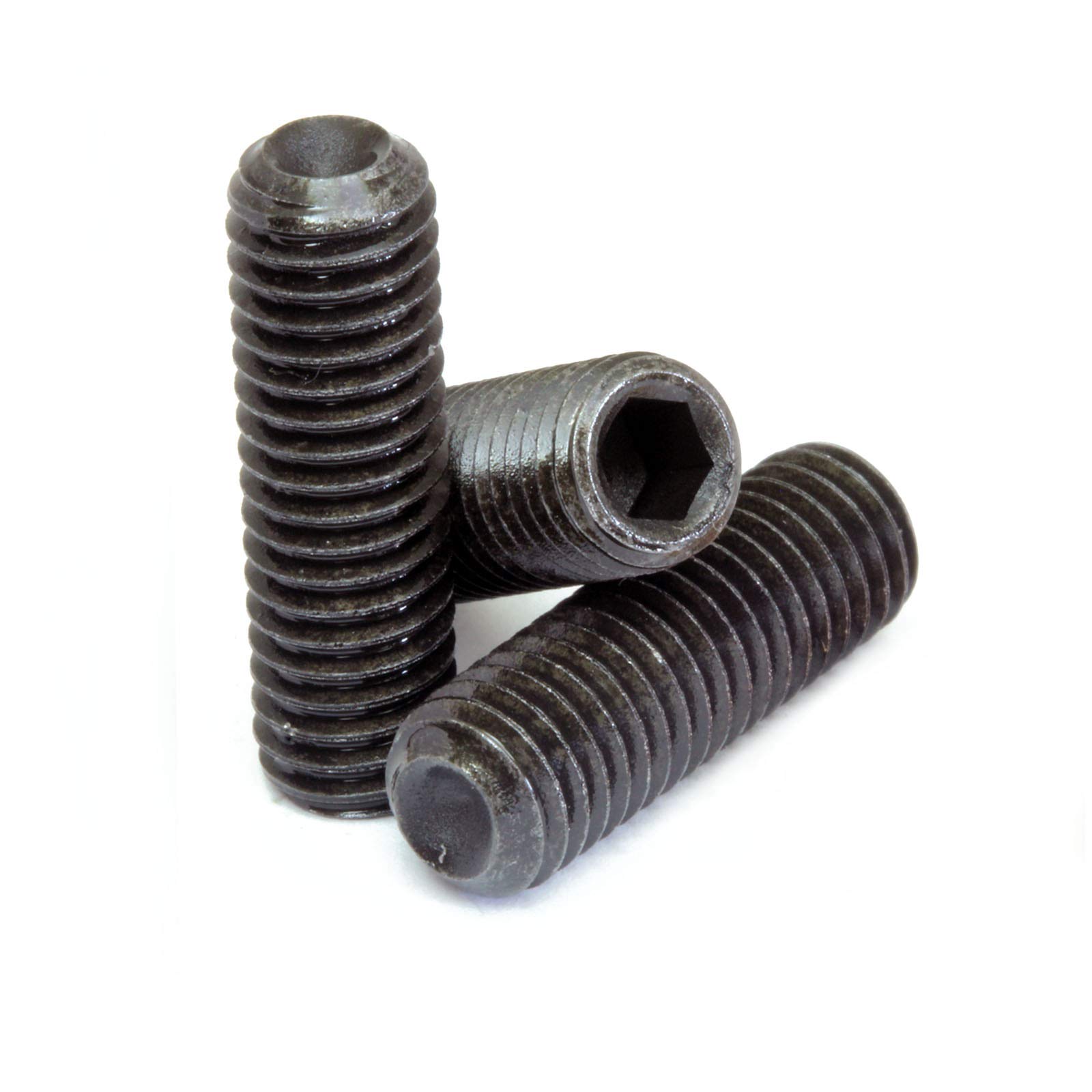 MonsterBolts - M4 x 12mm Cup Point Set Screws, DIN 916, Alloy Steel, Black Oxide, 10 Pack