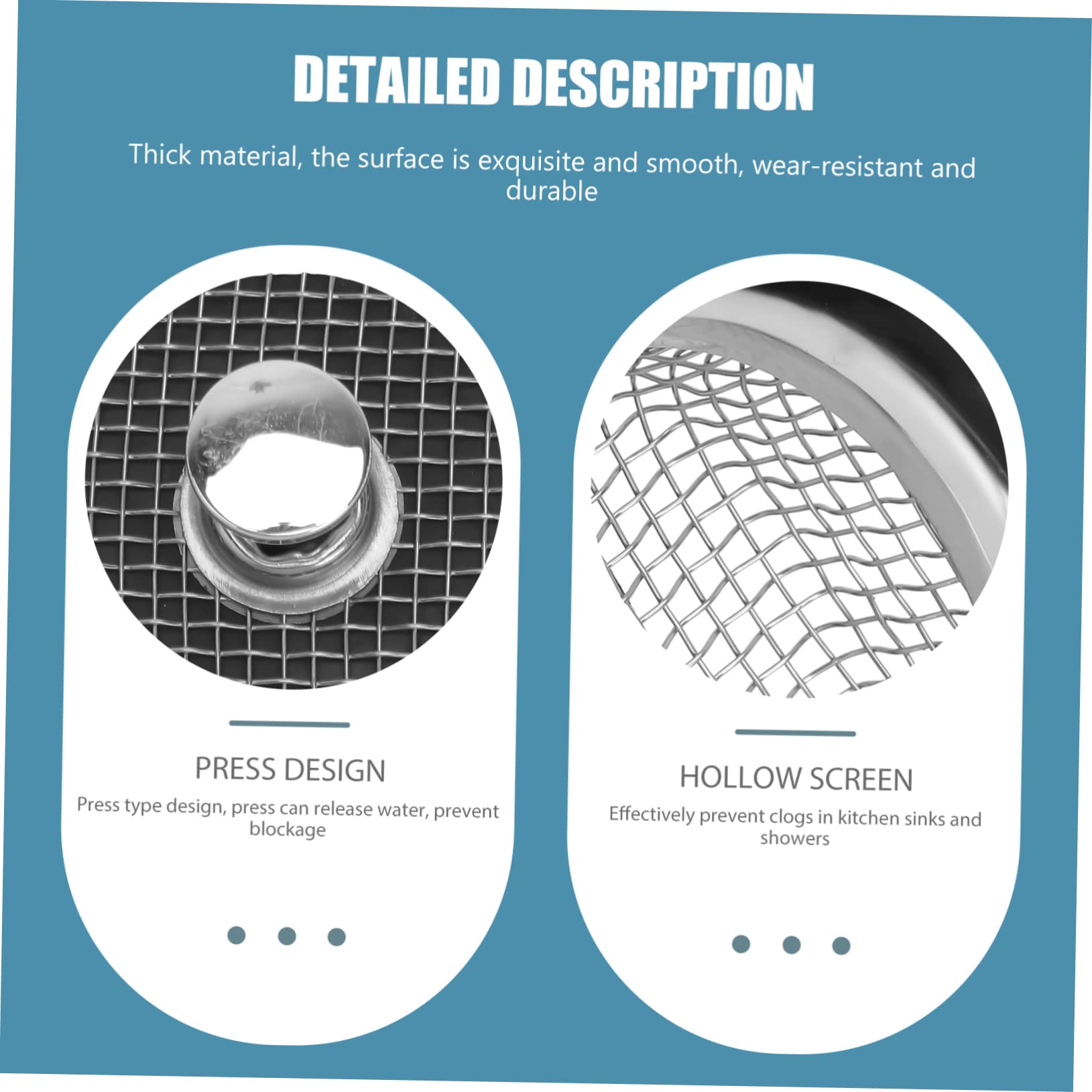 OSALADI 6 Pcs Filter Net Floor Drainer Floor Drain Filter Sink Food Strainer Mesh Strainer Kitchen Sink Strainer Bathtub Drain Cover Stopper Drain Stainless Steel Take a Bath