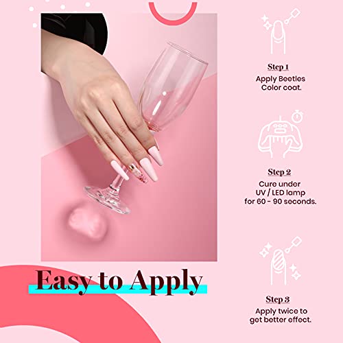beetles Gel Polish 15ml Barely Pink Soak Off LED Nail Lamp Nail Art Manicure Salon DIY Home Solid Gel 0.5Oz