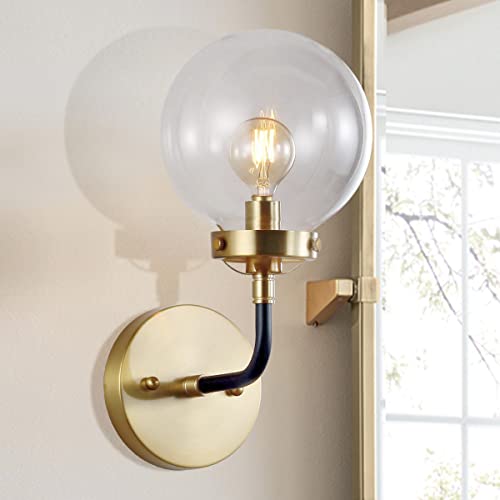 JONATHAN Y JYL9009A Caleb 1-Light 6" Brass Wall Sconce Contemporary Reversible for Bedroom Livingroom Bathroom Hallway, Brass Gold/Black
