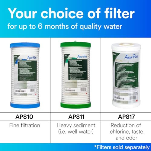 Aqua-Pure AquaPure AP800 Series Whole House Filter Housing AP801B, 5639201, Large Diameter, Blue Sump, 10 in (HAZD073341)