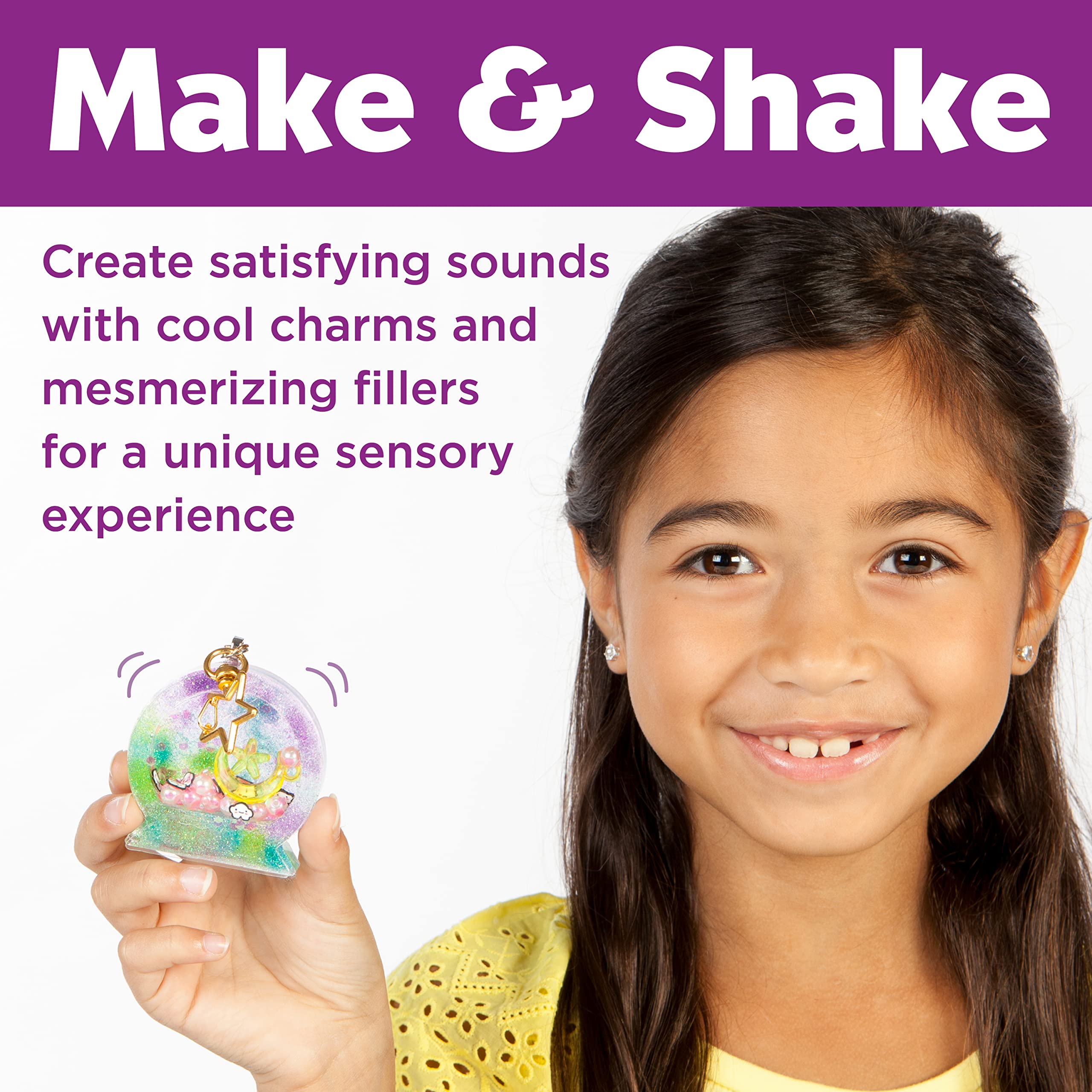 Creativity for Kids Resin Fidget Shakers - Create 3 Sensory Keychains, DIY Crafts for Kids Age 8-10+, Neon, 3" x 3"