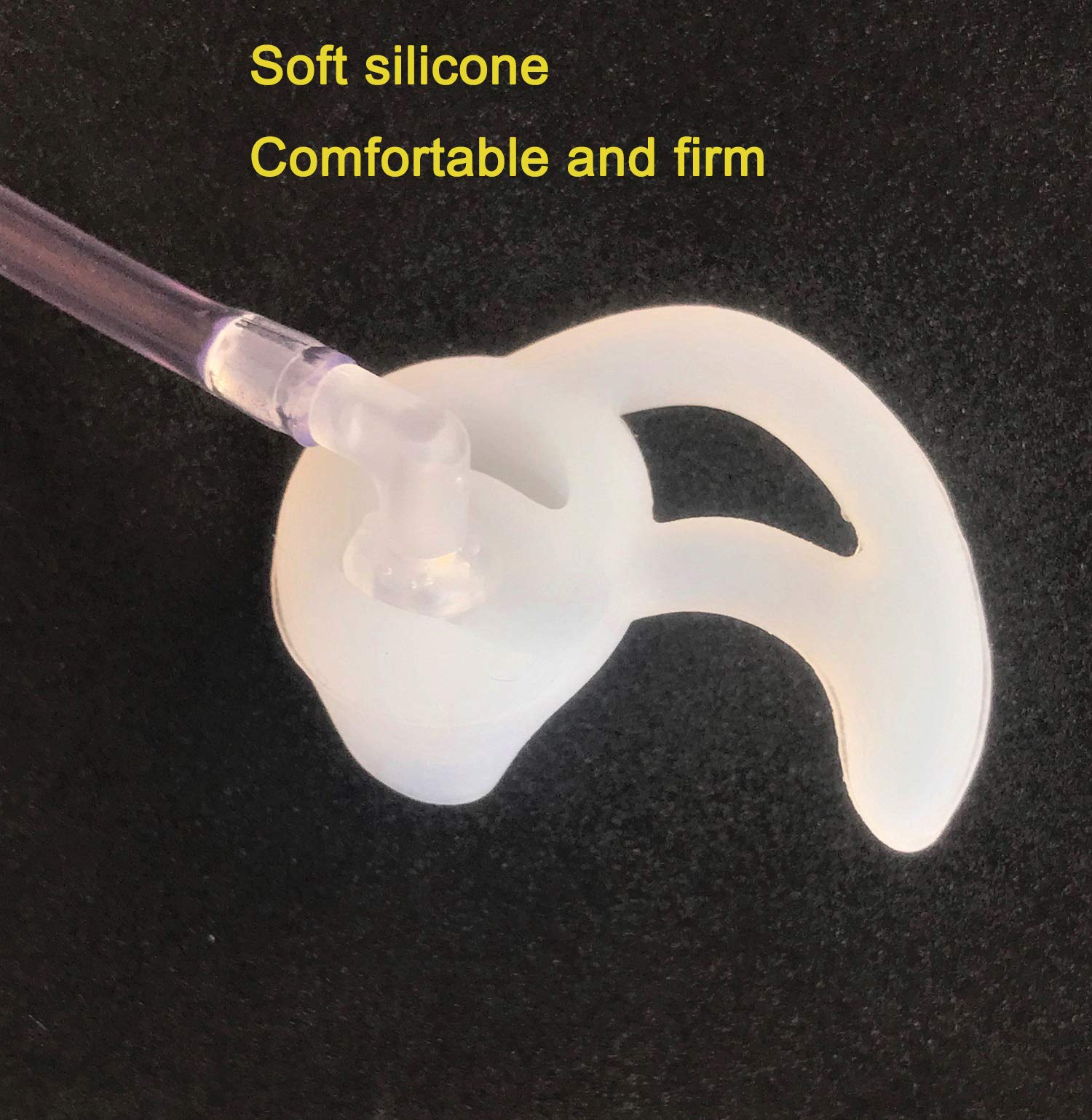 Silicone Fin Ear Mold for Two Way Radio Earpiece Replacement Earmold Earbud Tips for Surveillance Police Earpiece Coil Tube Headset (2 Pair Fin Large)