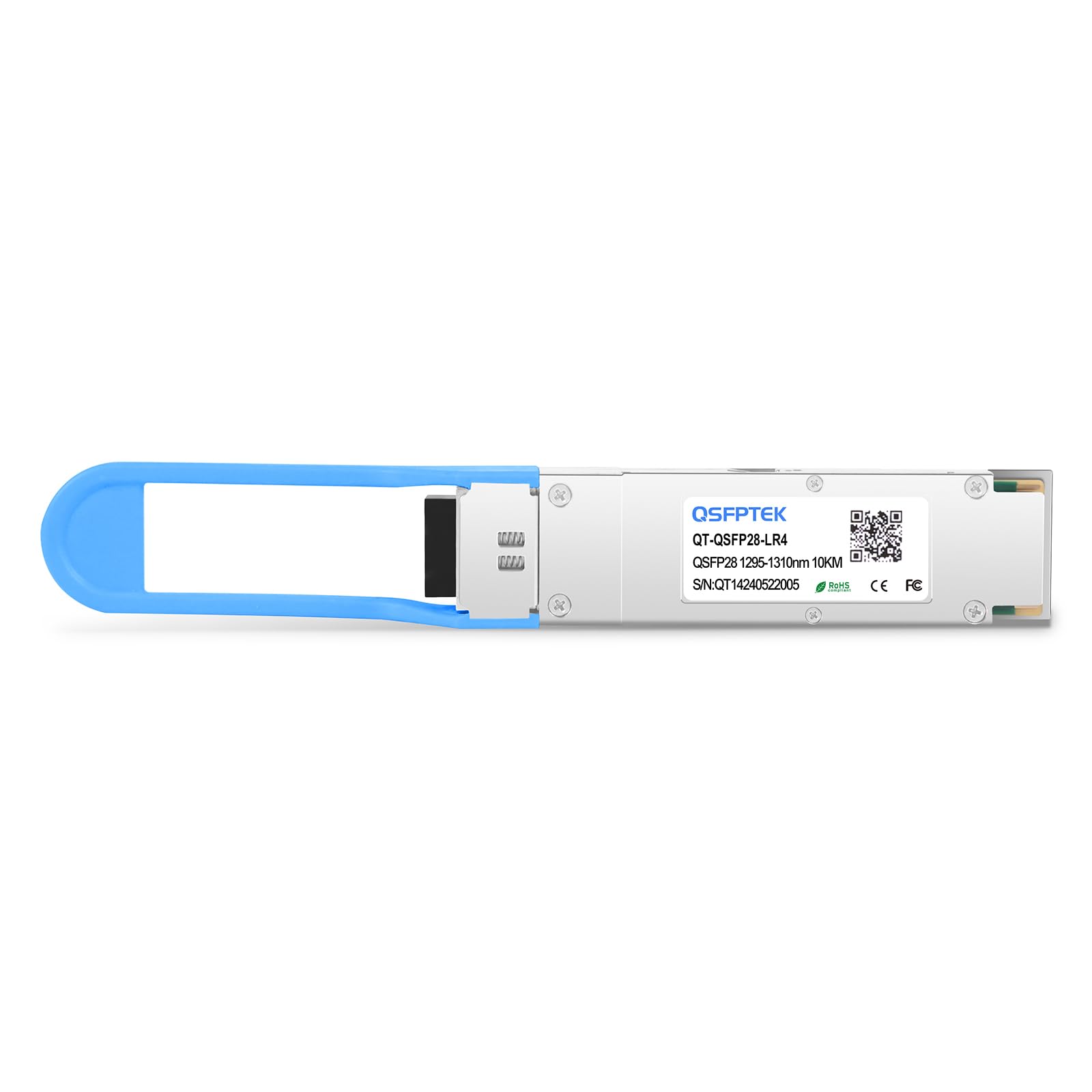 QSFPTEK 100G QSFP28 Transceiver, 100gb Ethernet LC Single-Mode 100GBASE-LR4 Mini gbic Module for Cisco QSFP-100G-LR4-S (LWDM, 10km, with DDM)