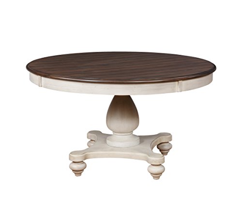 Roundhill Furniture Arch Weathered Round Dining Table Pedastal Base, Multicolor