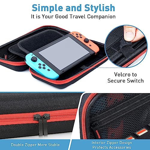 Caikvwen Switch Case, Compatible With Nintendo Switch Oled Case, Classic Switch Oled Carrying Case, Portable Switch Oled Carrying Case for Nintendo, Multi Card Slot High Capacity Switch Traveling Case