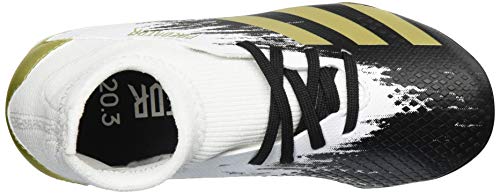 adidas boys Firm Ground Predator 20.3 Soccer Shoe, White/Gold Metallic/Black, 1 Little Kid US