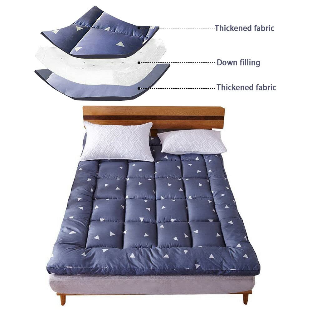 King Quilted Mattress Pad Cover, Pillow Top Mattress Cover, Mattress Protector Cotton Top with Deep Pocket Cooling Mattress Topper (King, White)