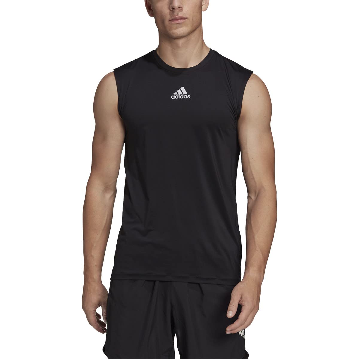 adidas mens Techfit Sleeveless Fitted Top Training, Black, XX-Large