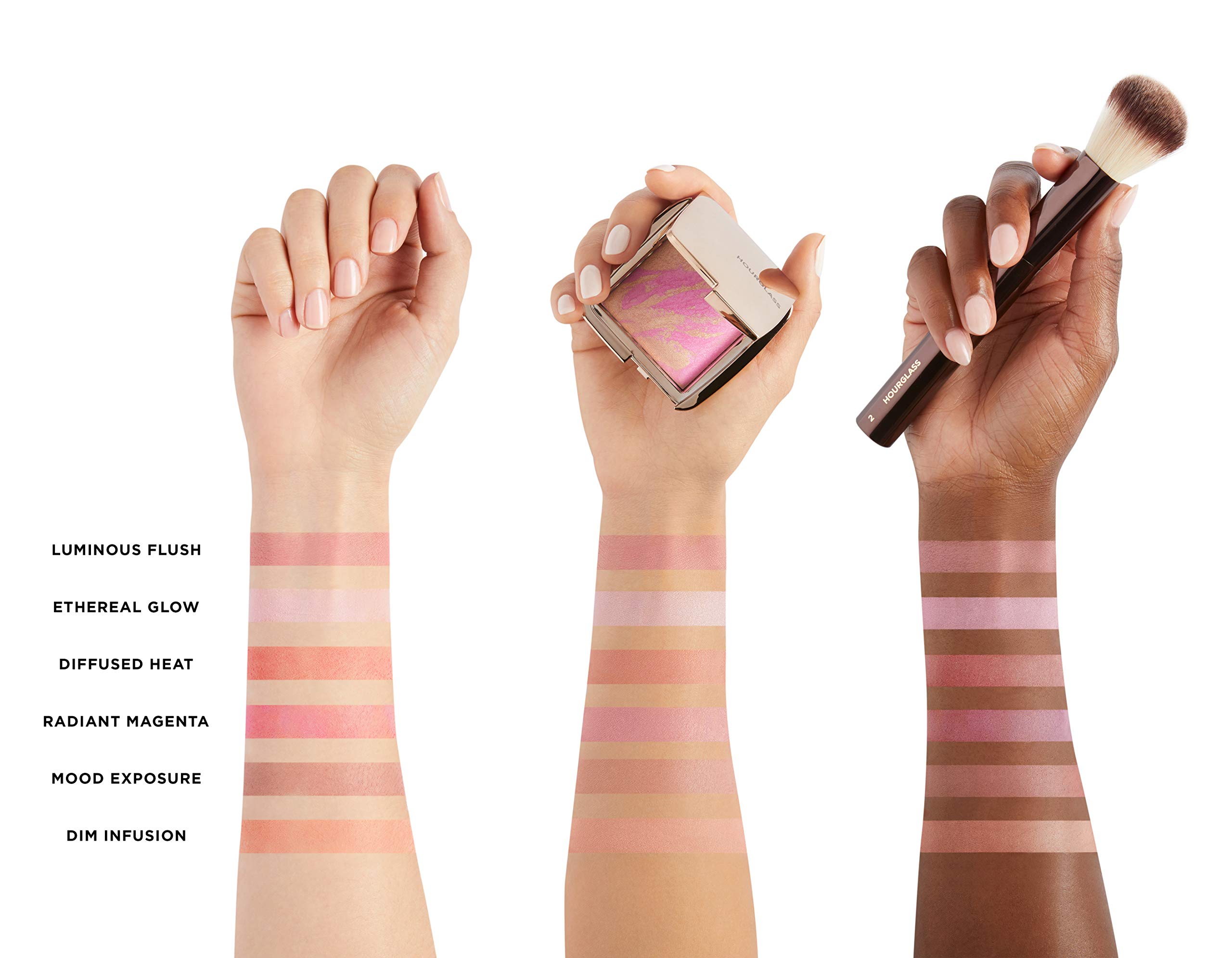 Hourglass Ambient Lighting Blush in Ethereal Glow. Vibrant Powder Highlighting Blush. Vegan and Cruelty-Free.
