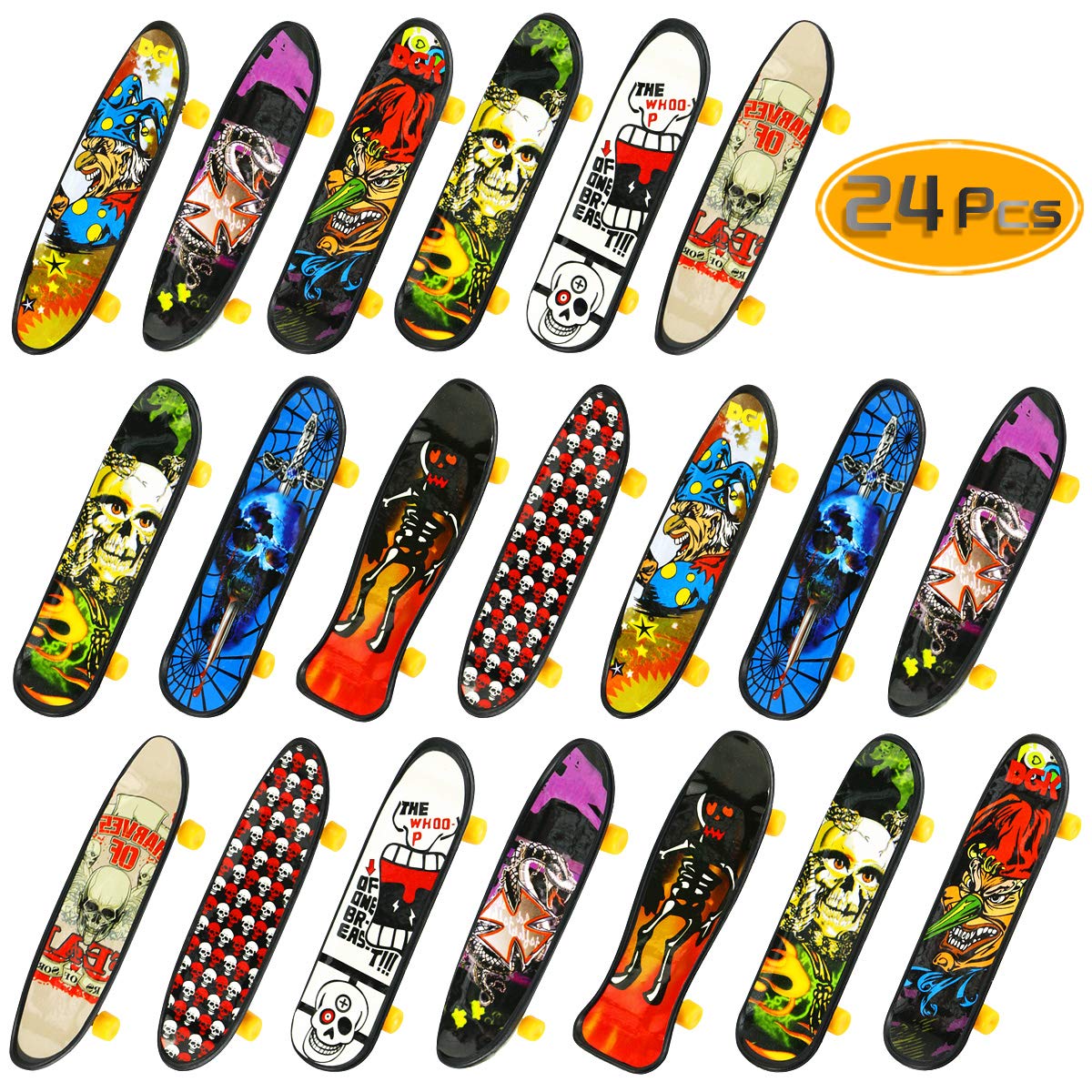 BeautyMood 24 pcs Professional Mini Finger Skateboard, Creative Fingertip Movement for Adults and Children (Random Mode).
