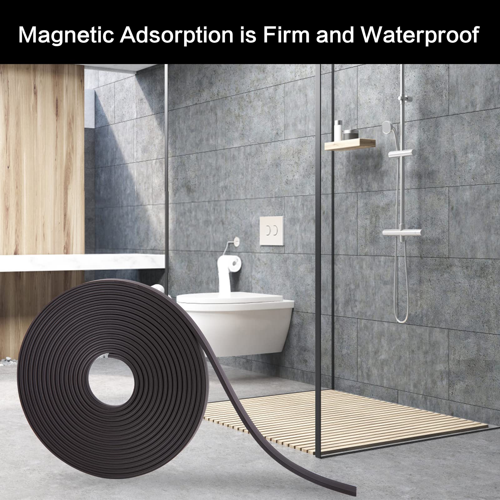 82 Inches Shower Door Magnetic Strip Replacement Insert for Framed and Semi-Framed Swinging Glass Shower Doors with 3/8" Width