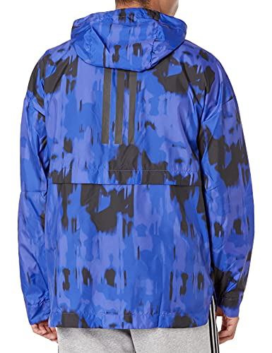 adidas Mens Urban All Over Print Wind.RDY Jacket Semi Night Flash Large
