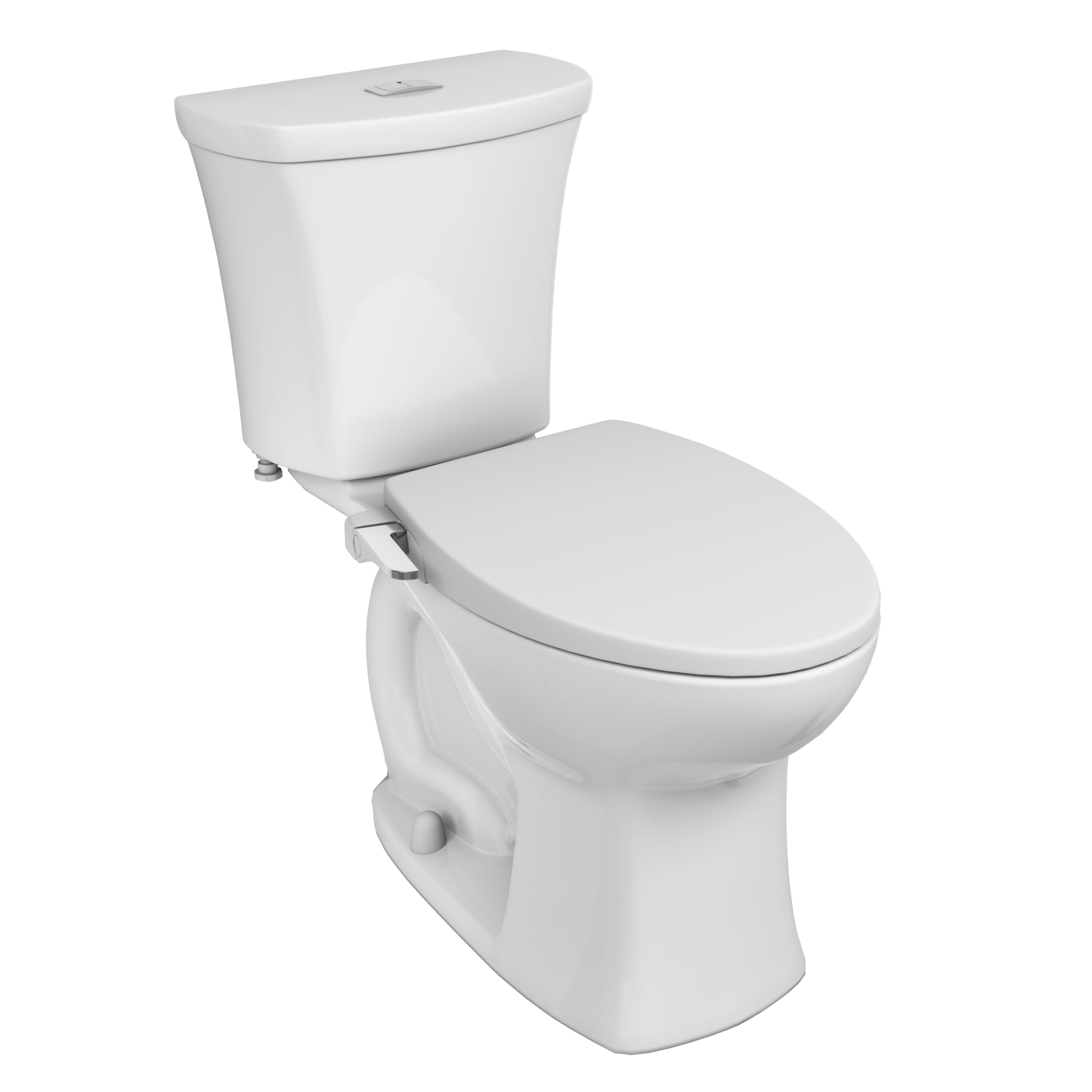 American Standard 608AA003.020 Edgemere Two-Piece Toilet with Bidet Seat and Wax Ring, Elongated Front, Dual Flush, White, 1.1-1.6 gpf