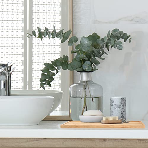 Bamboo Tea Serving Tray 3 Pcs Decorative Multi Use Bathroom Rounded Edges Vanity Tray for Dresser Counter Food, Coffee, Snack, Tissues Candles, 11 x 4 Inch