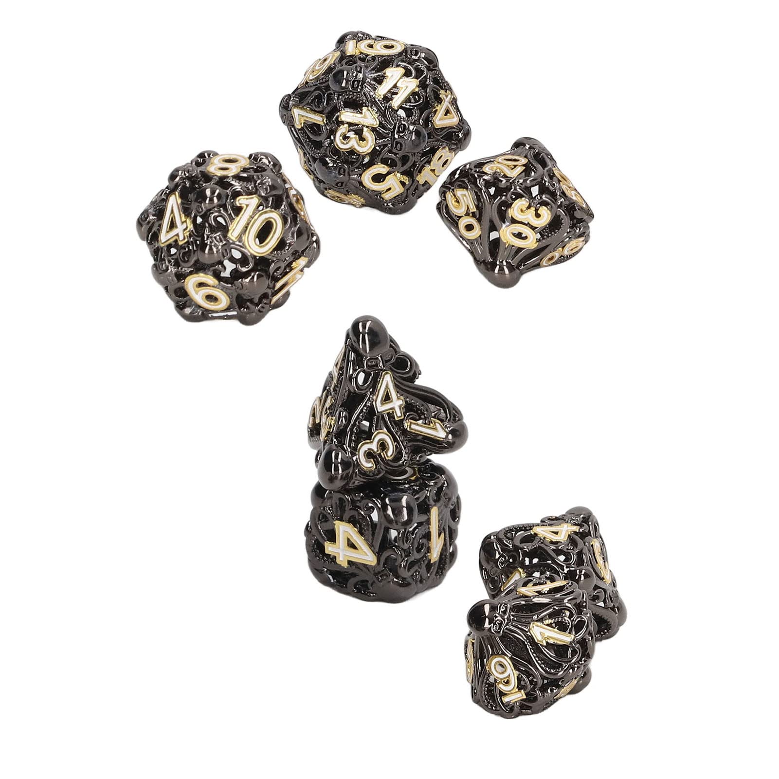 7pcs Hollow Dice Kit, Brass Hollow Dice Set for Game