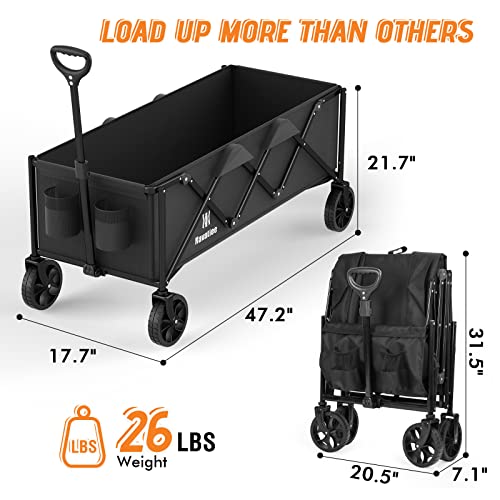 ANEWNICE Grehge le Folding Wagon, Wagon Cart HEA Garden Sculpture Outdoor Decoration