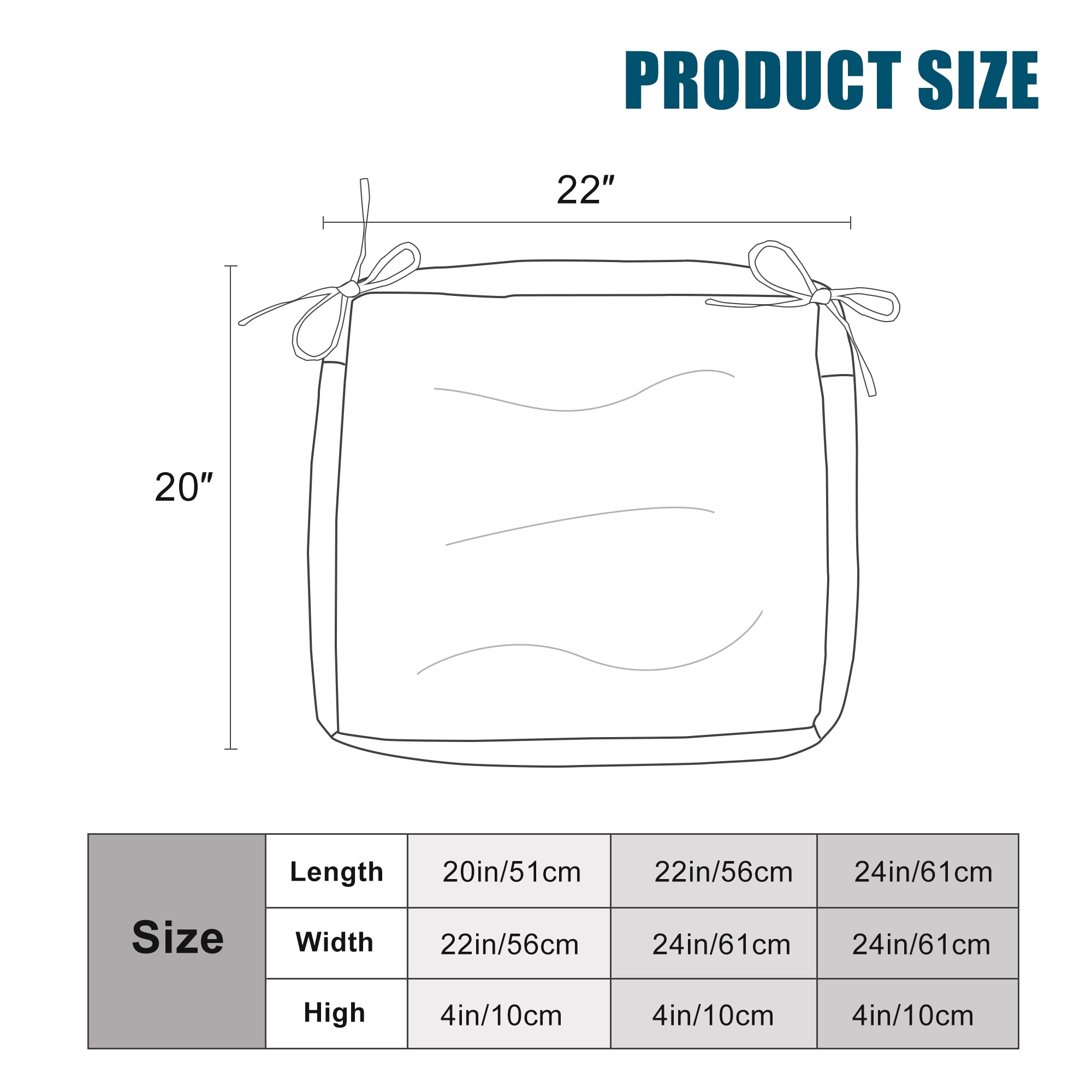 ARTPLAN Patio Chair Seat Cushion Slipercover(Cover-only No Insert) Outdoor Patio Cushion Covers Set with Tie,Zipper Colsure,Floral 20"X22"X4"(2 Pack),Light Brown