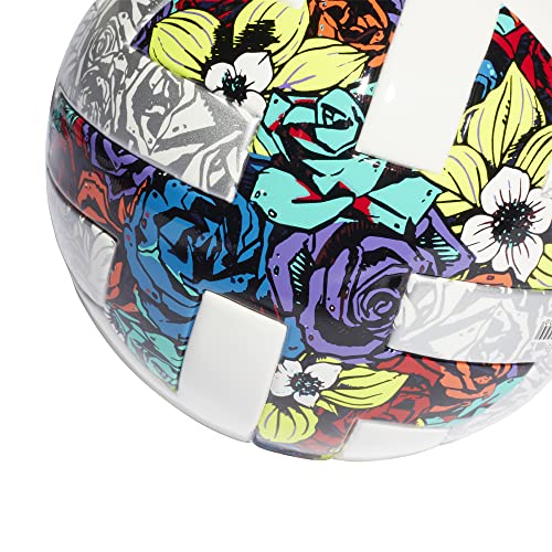 adidas MLS Mini Soccer Ball, Ball, White/Solar Yellow/Power Blue, 5