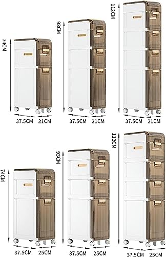 CIADAZ Slim Storage Cart with Wheels, Bathroom Cart Bathroom Storage Organizer, Rolling Cart with Thickened Material for Bathroom, Laundry Room, Kitchen, Narrow Space,25cm,2 Tier