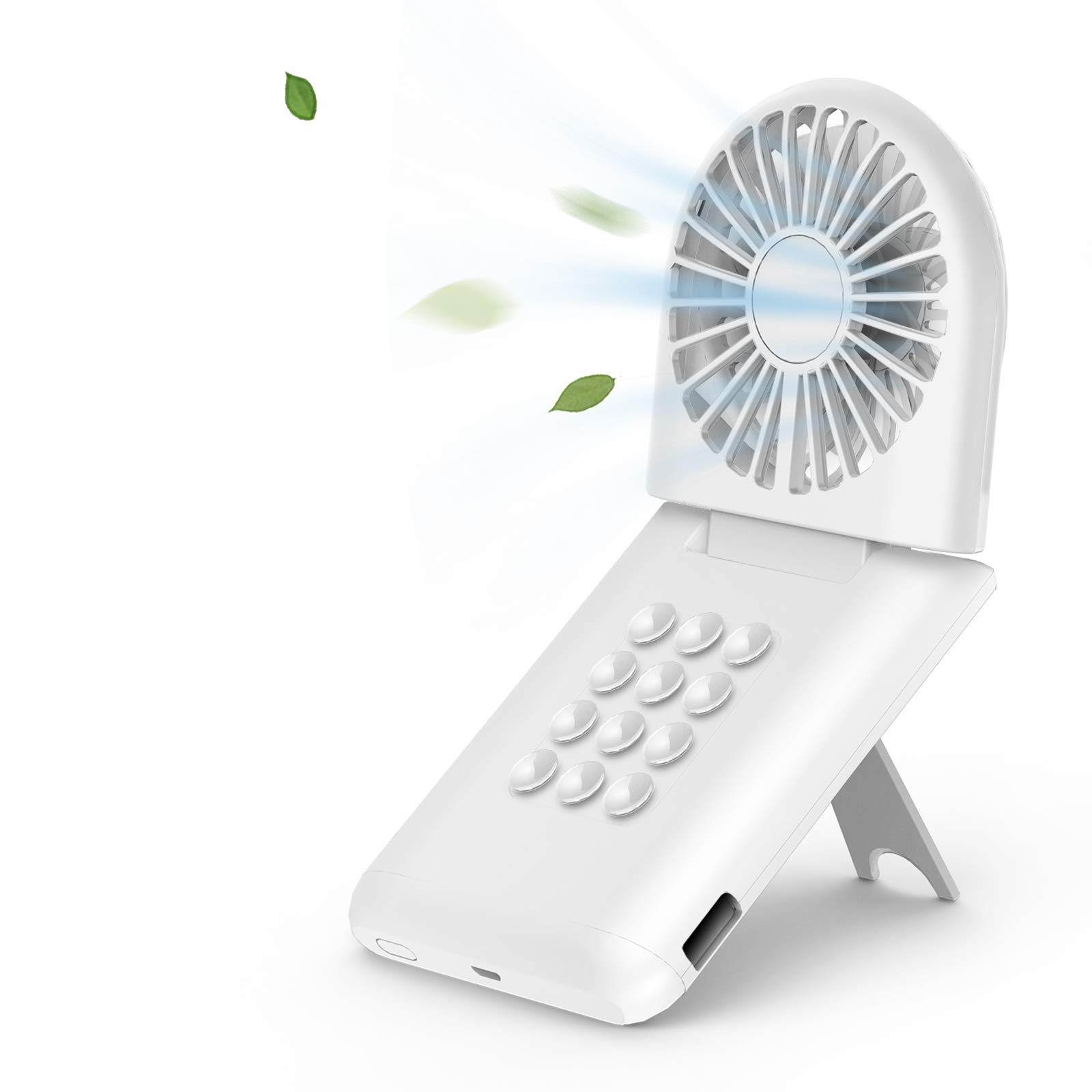 Abida Mini Handheld Fan, USB Rechargeable Multi-function Fan with 3 Adjustable Speeds, Small Desk Cooling Face Fan For Home Camping Disney Travel