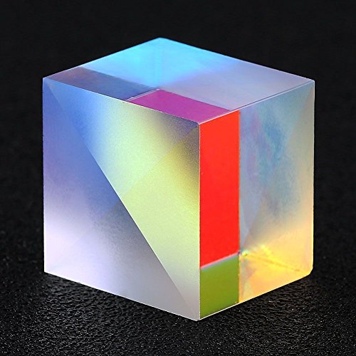 F-ber 1Pcs 2 x 2 x 2cm Colorful Optical Glass RGB Dispersion Cross Dichroic Cube Prism X-Cube for Physics Teaching Research Decoration Art Education