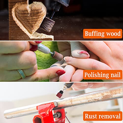 AUSTOR 345 Pcs Sander Drum Kit - 330 Pcs Nail Sanding Drum Sleeves(80#/120#/240#) 12 Pcs Drum Manrels 2 Pcs Self-Tightening Drill Chuck and 1 Pc Combination Wrench for Dremel Rotary Tool