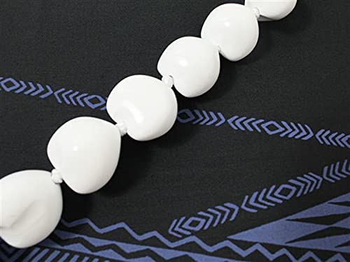 Aloha Outlet Painted Kukui Nut Lei Necklace - White
