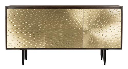 Safavieh Couture Home Eleni Modern Dark Brown and Shiny Brass 3-door Sideboard