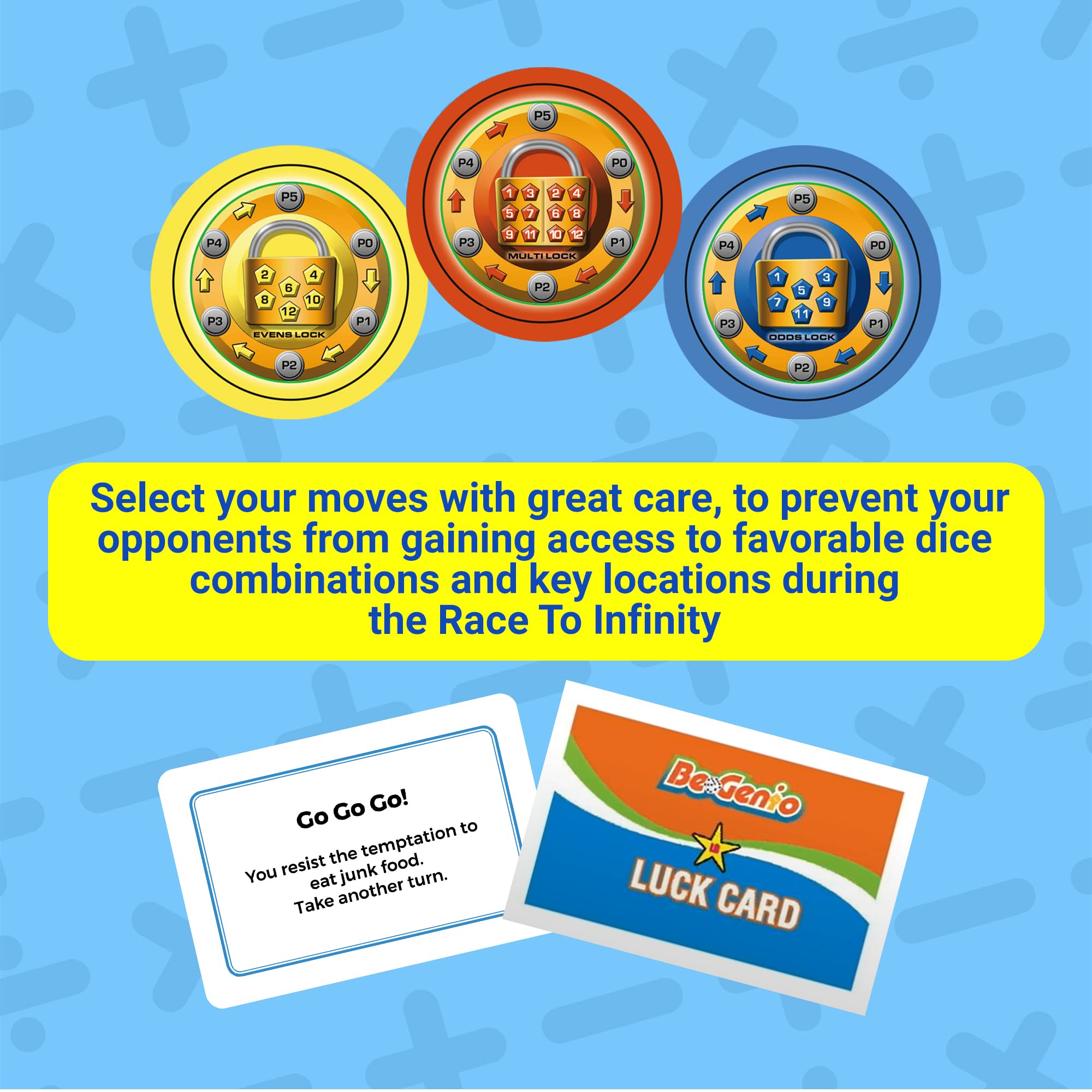 BeGenio - Race to Infinity, Math Games for Kids 6-12, Fun Educational Board Games, Multi-Level Tabletop Games, Table Top Board Gaming to Enhance Your Child’s Math Skills