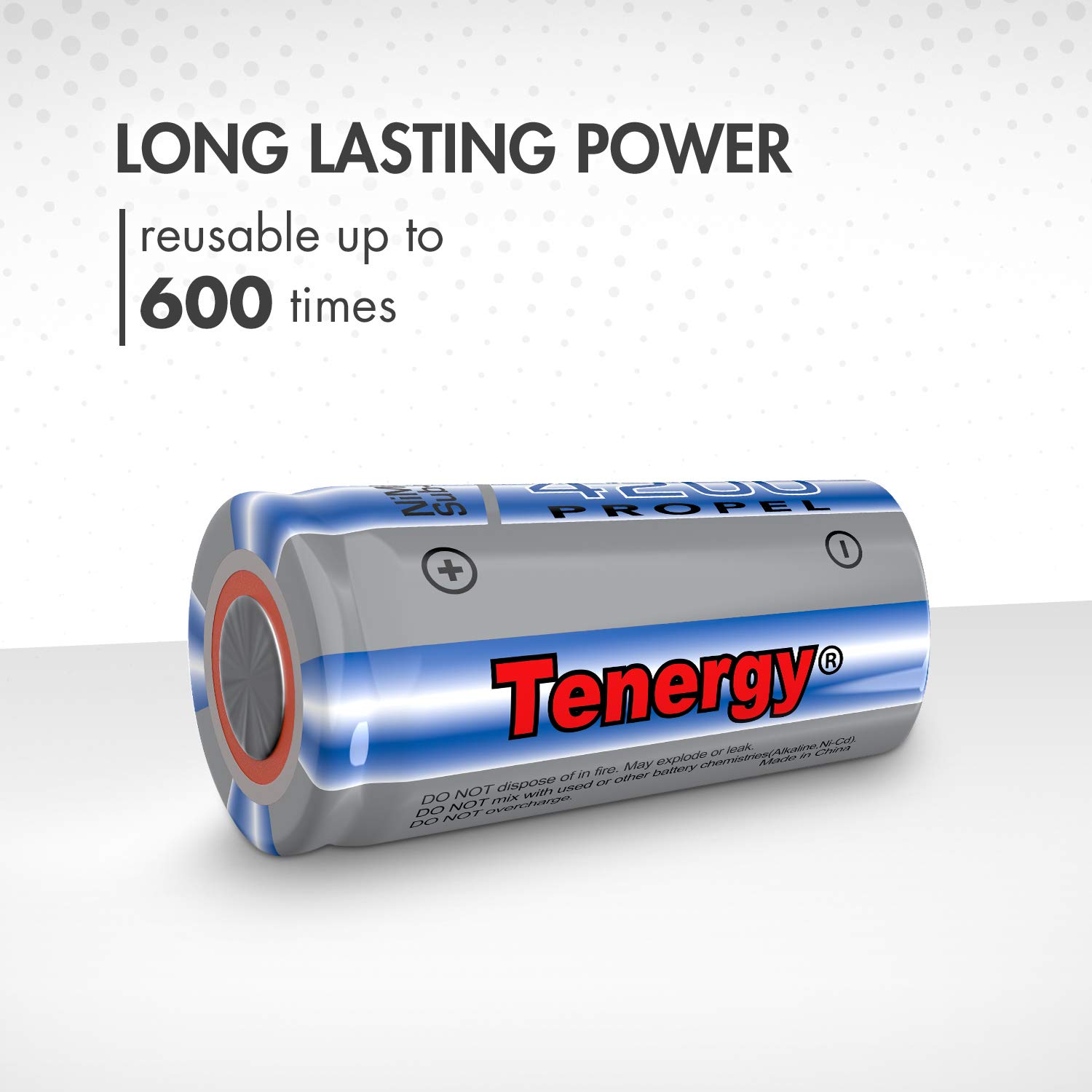 Tenergy NiMH SubC 1.2V 4200mAh, Flat Top Rechargeable Batteries, 10 Pack