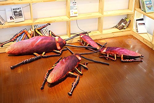 Creative Cockroach Plush Pillow 3D Animal Insect Stuffed Throw Pillow Funny Home Sofa Car Decoration Play Toy Doll Unique Birthday Gift (55 CM=21.5 in)