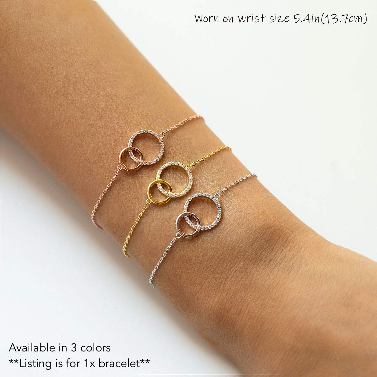 A+O Mother of The Groom Gift - Interlocking Circles Bracelet in Silver