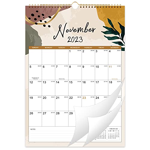 Calendar 2023-2024 - Aug. 2023 - Dec. 2024, 2023-2024 wall calendar with 18 Months, 17" x 12", Twin-Wire Binding + Hanging Hook + Large Blocks with Julian Dates, 2023-2024 Calendar for Organizing - Colorful Lump