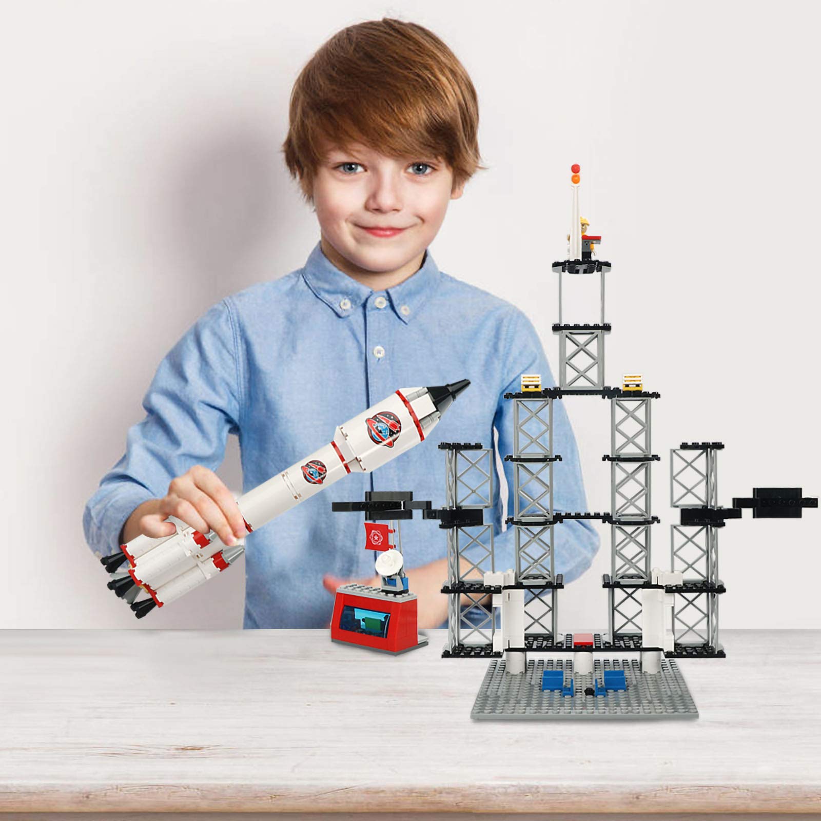 BRICK STORY Rocket Launch Center Space Explorer Building Kit Space Shuttle Adventure Building Sets for Kids 6-12 Years Old City Space Discovery Rocket Spaceship STEM Aerospace Toys (309PCS)