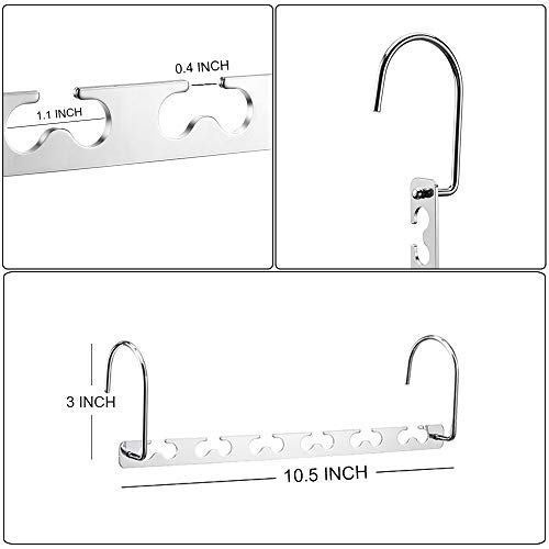 Meetu Space Saving Hangers Multifunctional Clothes Hangers Stainless Steel 6X2 Slots Magic Hanger Cascading Hanger Updated Hook Design Closet Organizer Hanger(Pack of 12)
