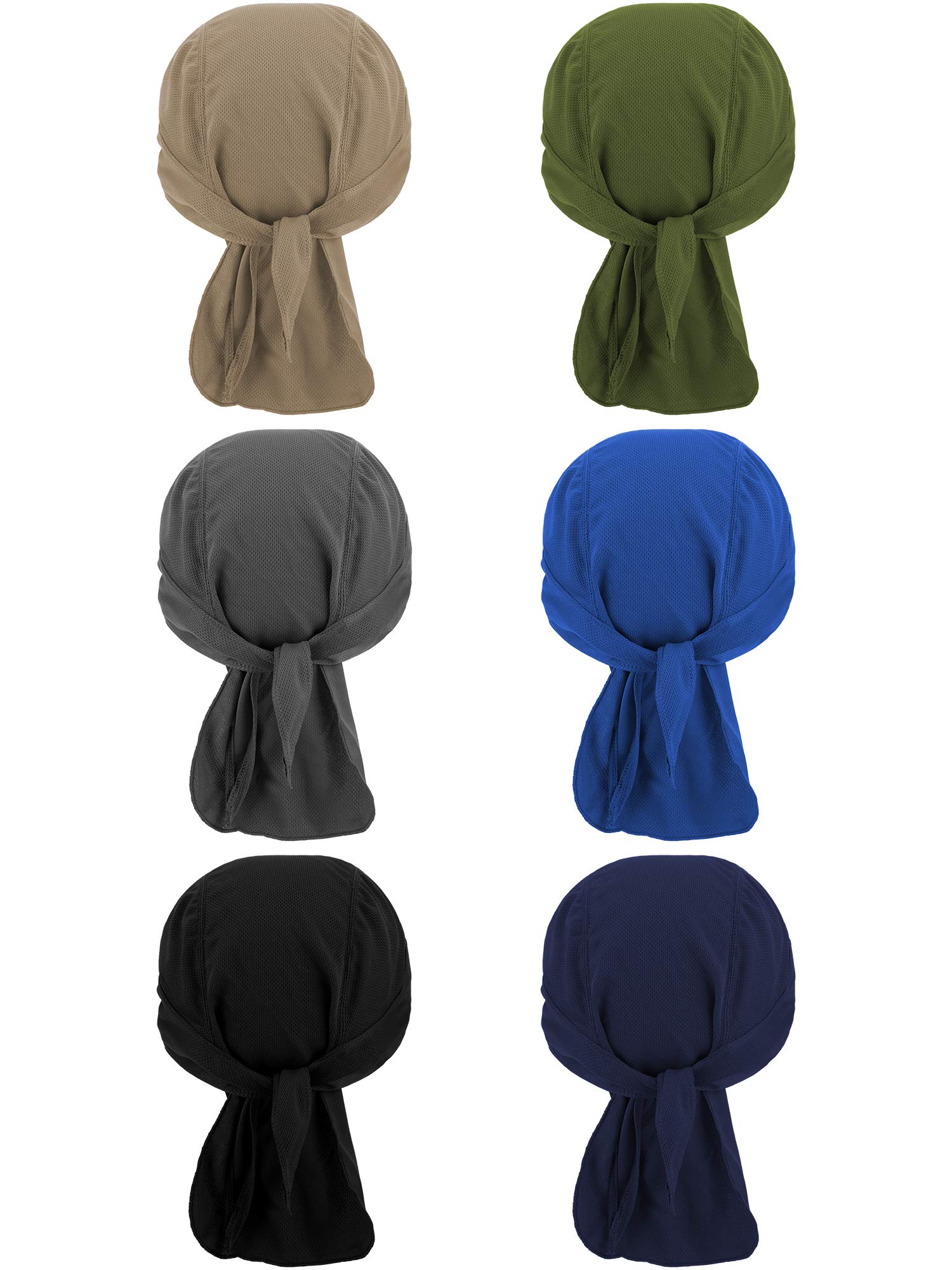6 Pieces Sweat Wicking Beanie Cap Helmet Liner Skull Cap Breathable Cycling Head Wrap for Women Men Outdoor Activities (Classic Colors)
