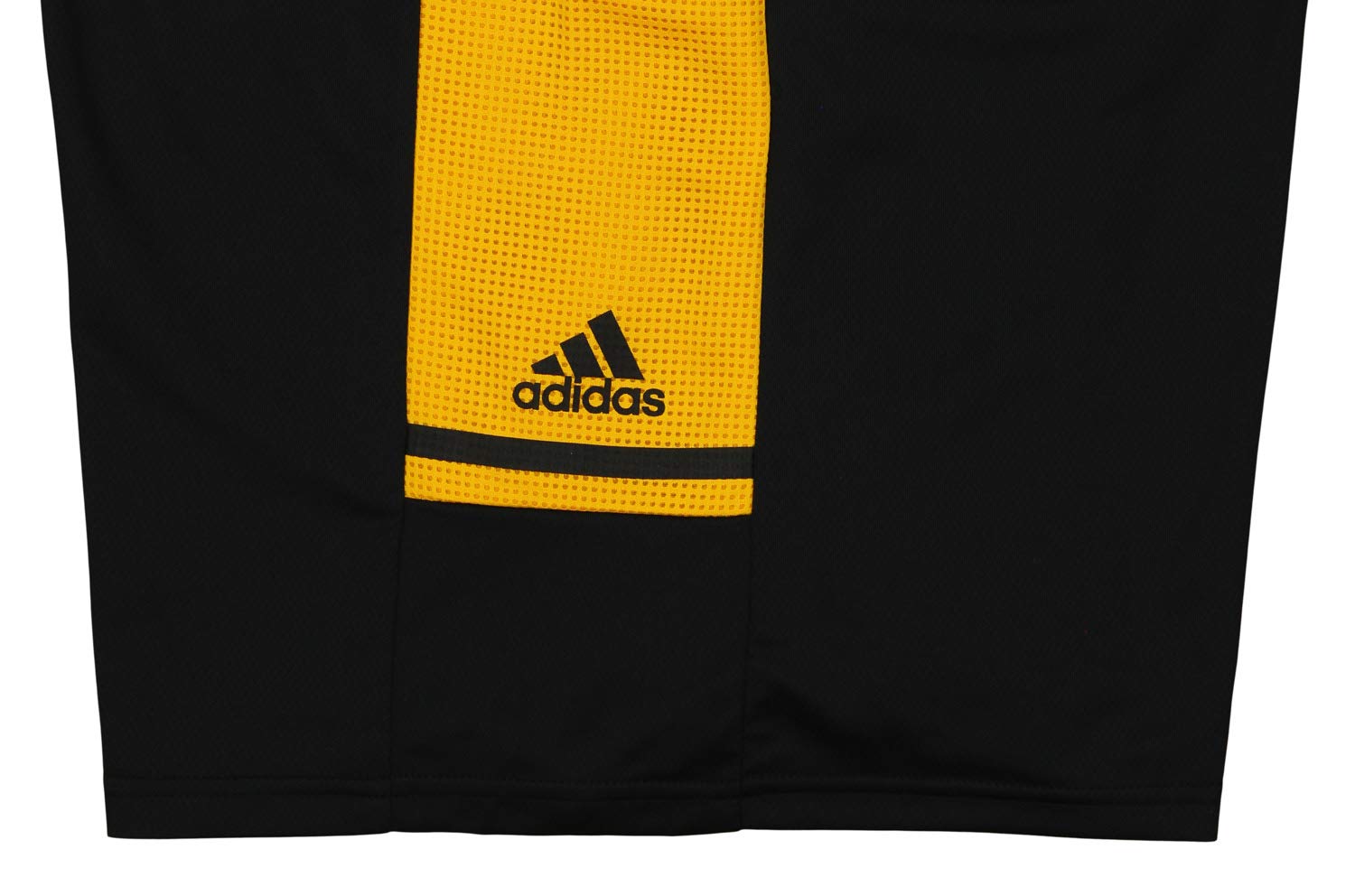 adidas Game Built Player Climalite Short with Pockets, Black- Collegiate Gold X-Large