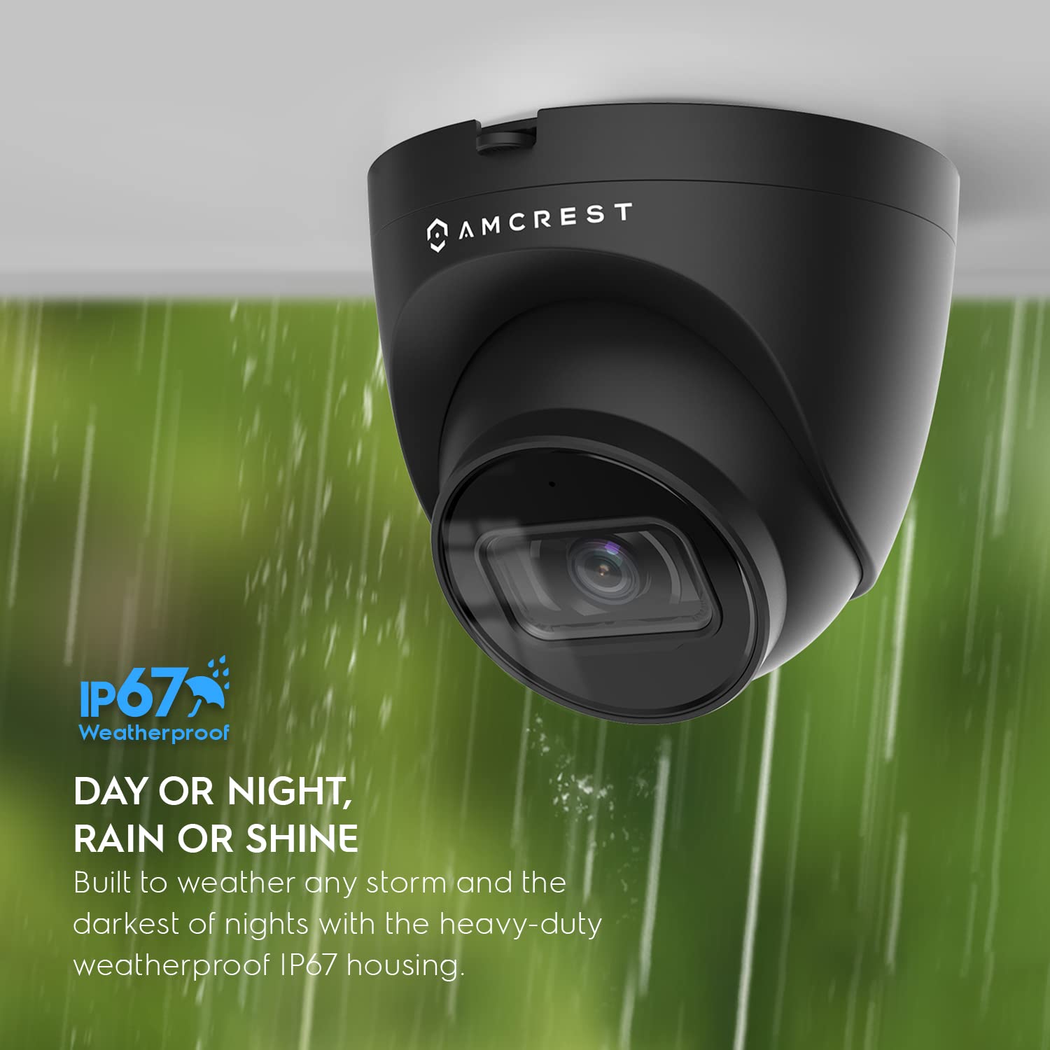 Amcrest 5MP POE Security Camera System Outdoor, 8CH POE NVR, 4pcs 5MP Turret POE Cameras, IP67 Metal Turret POE IP Cameras, Built in Mic, Pre-Installed 2TB Hard Drive, NV4108E-IP5M-T1179EB4-2TB