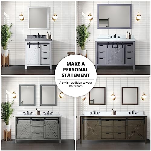 Bell+Modern Ketchum 80 inch Ash Grey Double Bath Vanity, Cultured Marble Countertop and 30 in Mirrors