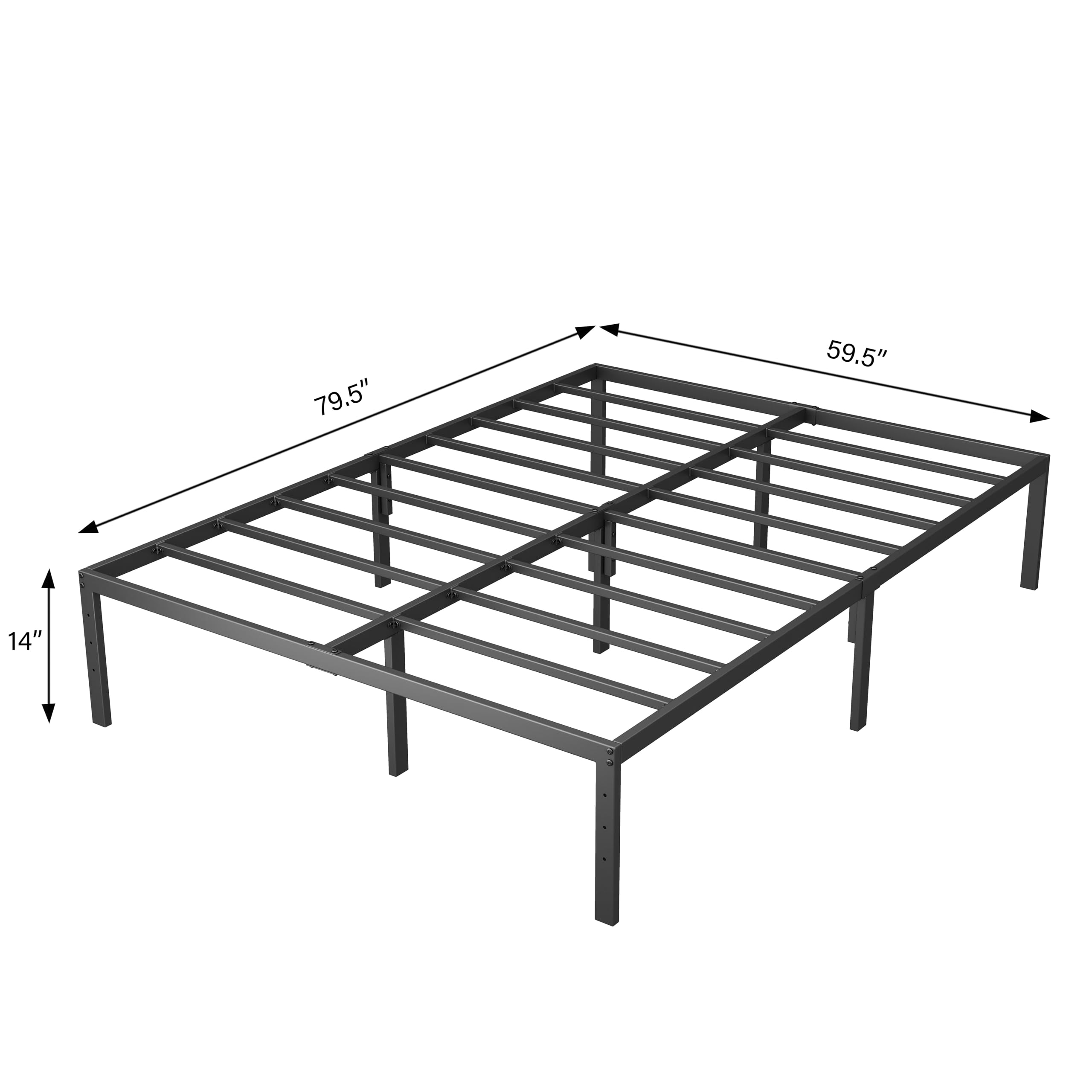 HUAXIN LUCKY 12 Inch Twin Bed Frames No Box Spring Needed,Heavy Duty Metal Platform Bed Frame High Profile Mattress Foundation with Underbed Storage,Noise Free,Easy to Assembly,Black
