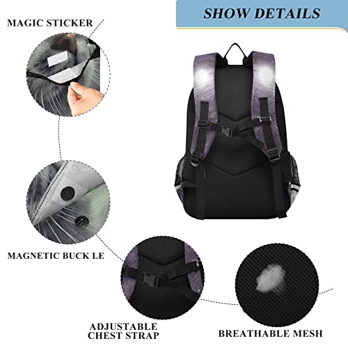 ALAZA Galaxy Space Animal Cat Laptop Backpack Purse for Women Men Travel Bag Casual Daypack with Compartment & Multiple Pockets