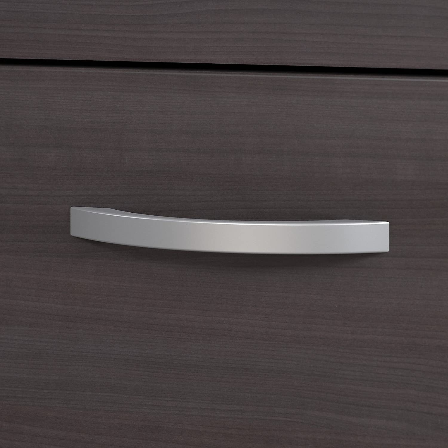 Bush Furniture BSHSTC009SG Studio C Storm Gray 72W x 36D Bow Front Desk, Credenza and File Storage