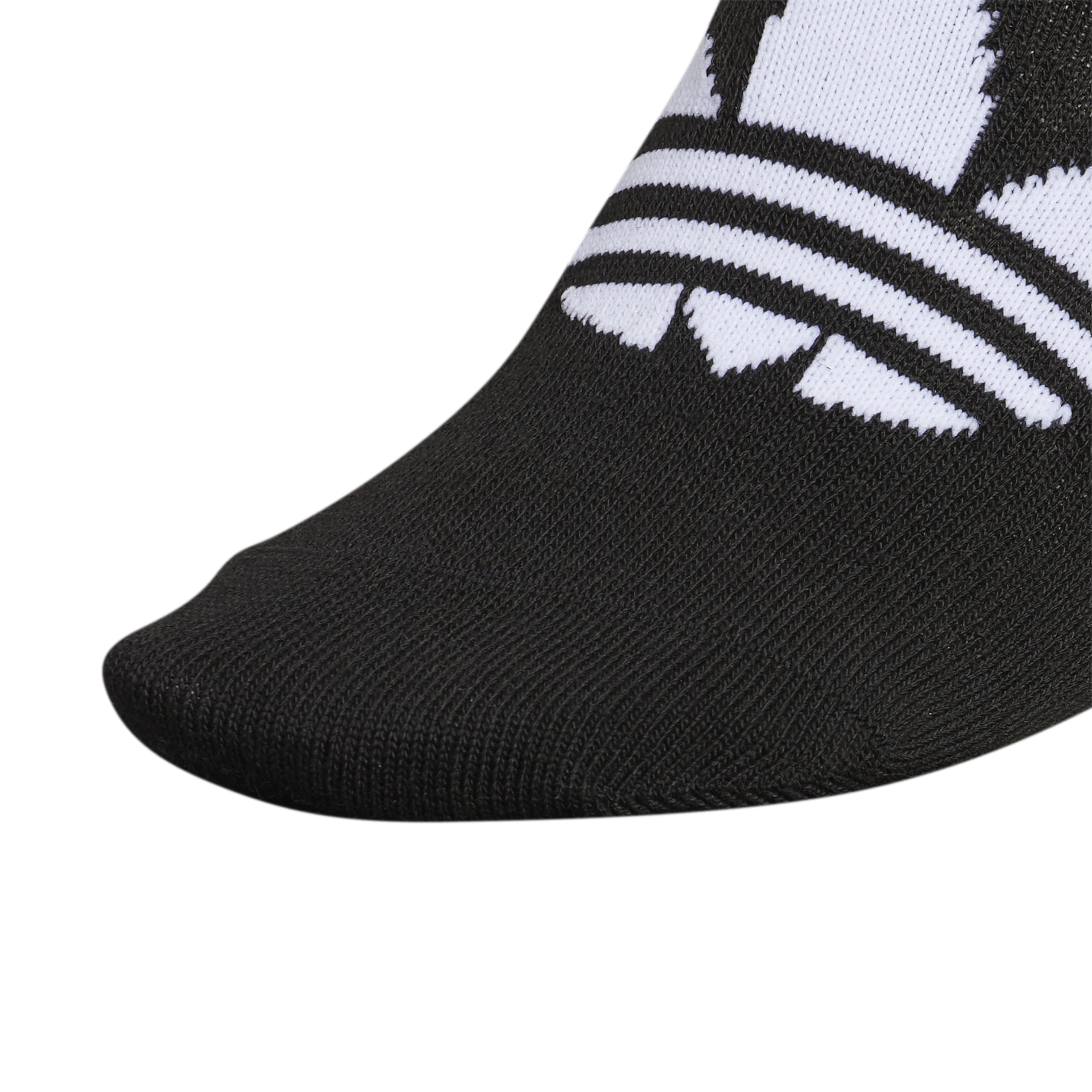 adidas Originals Women's Originals Trefoil Superlite 6-Pack Super No Show, Black/White, Medium