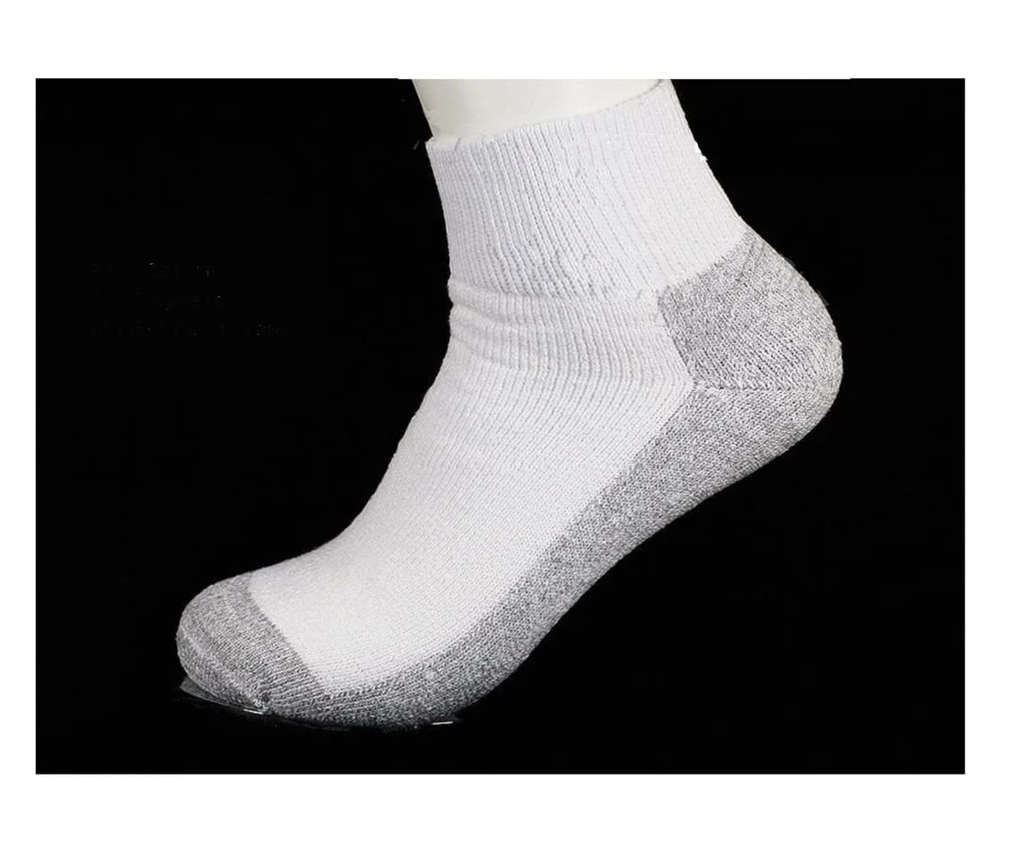 ACTIONX Ankle Socks for Men - White and Grey - Men's Low Cut Socks - One pair per package. Comfort in a Bag! Mens Size 6-12.
