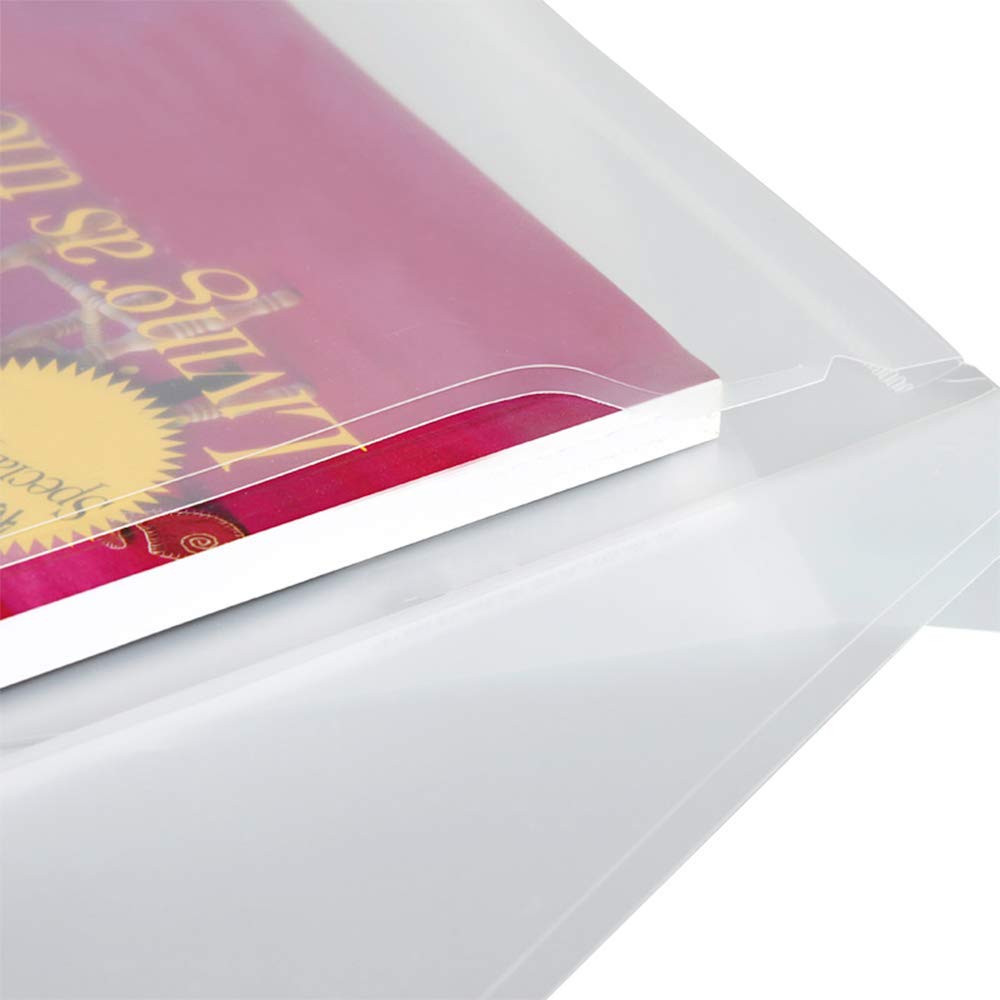 40pcs Poly Envelope, Clear Plastic Waterproof Envelope Folder with Button Closure, US Letter / A4 Size - GTLZLZ